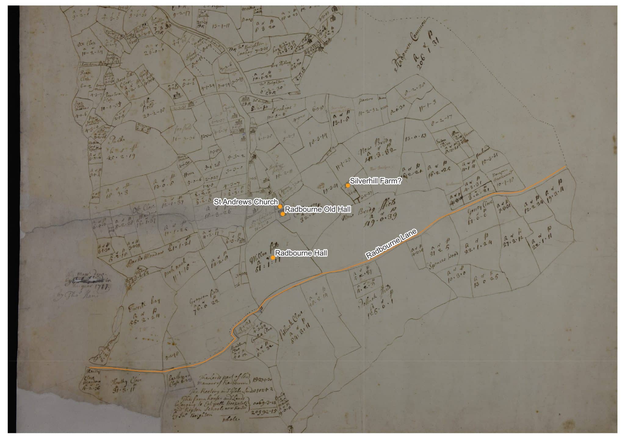 The Radbourne Estate in 1711 - Brindle & Green